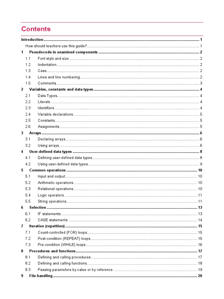 Pseudocode Guide Pdf Array Data Structure Parameter Computer Programming