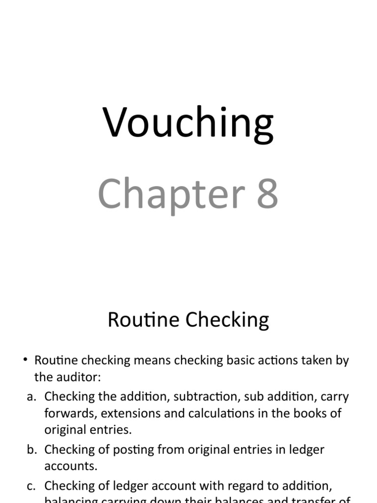 Auditing Lecture 8 Vouching | PDF | Voucher | Audit