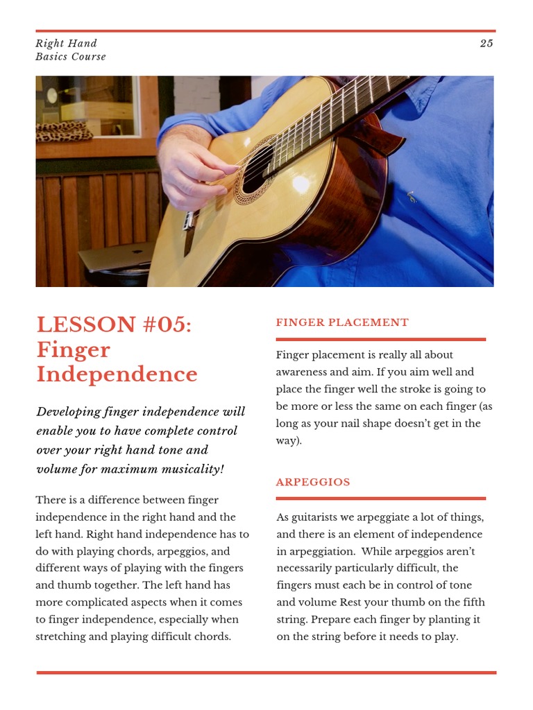 Right Hand Finger Independence Techniques | PDF | String Instruments ...