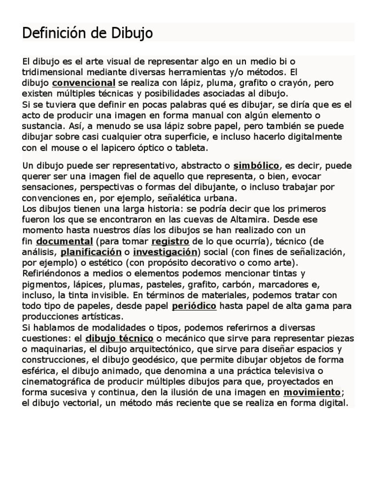 Definición y Concepto de Dibujo | PDF