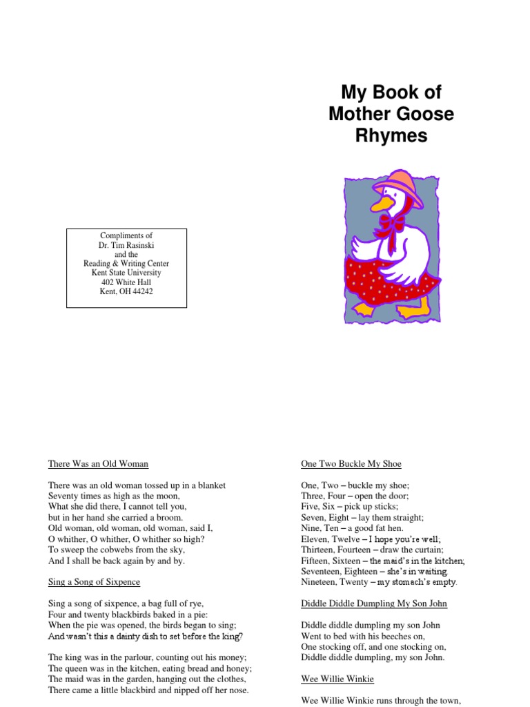 Nursery Rhyme Book - My Book of Mother Goose Rhymes | PDF | Foods