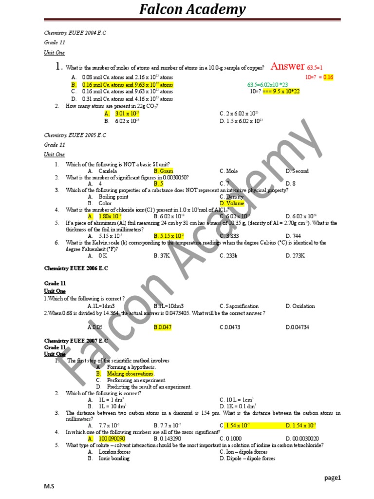 Workbook Grade 11&12 Chemistry - 1 | PDF | Chemical Bond | Reaction Rate