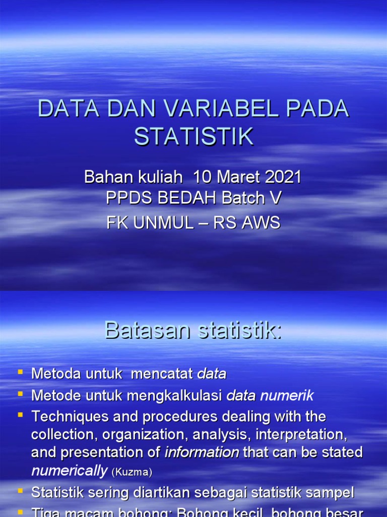 Data dan Variabel dalam Statistik | PDF | Statistics | Sampling ...