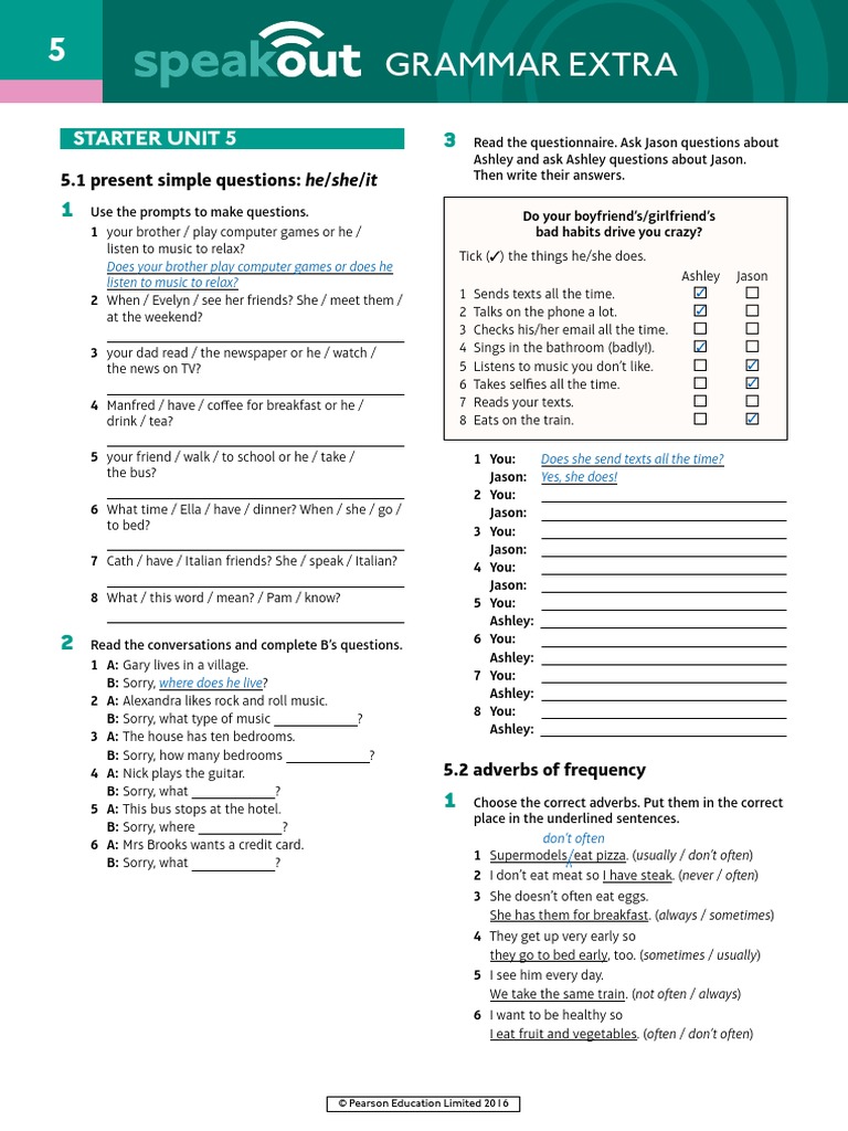 Speakout Grammar Extra Starter Unit 5 | PDF | Foods