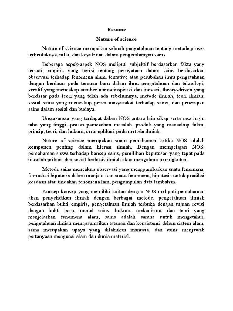 Firma Nur Muttakin - 200210104032 - Resume Nature of Science | PDF