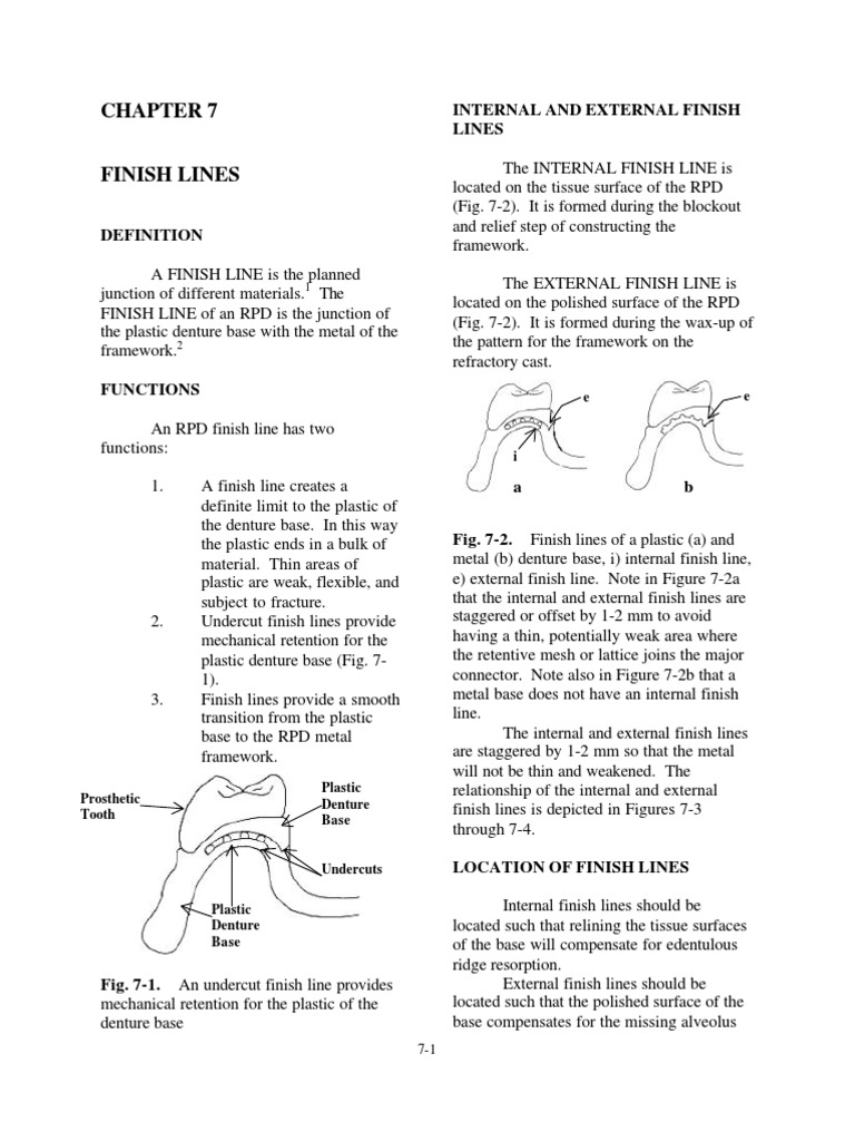 RPD Finish Line Designs and Functions | PDF | Dentures | Anatomical ...