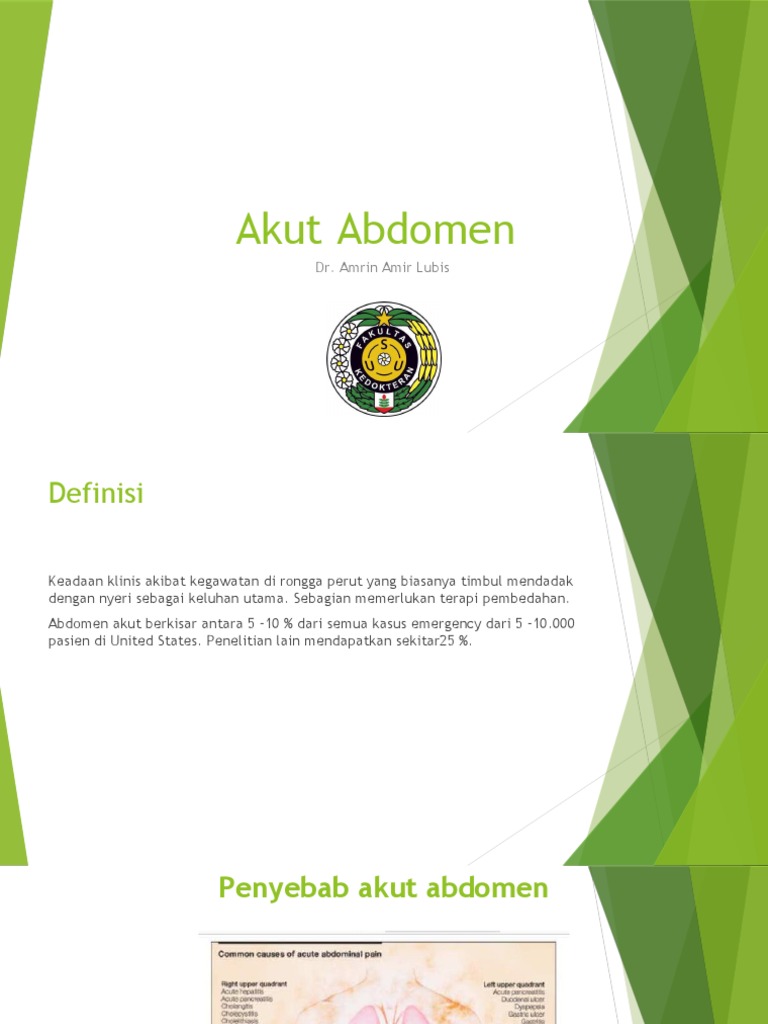 Akut Abdomen: Dr. Amrin Amir Lubis | Download Free PDF | Digestive ...