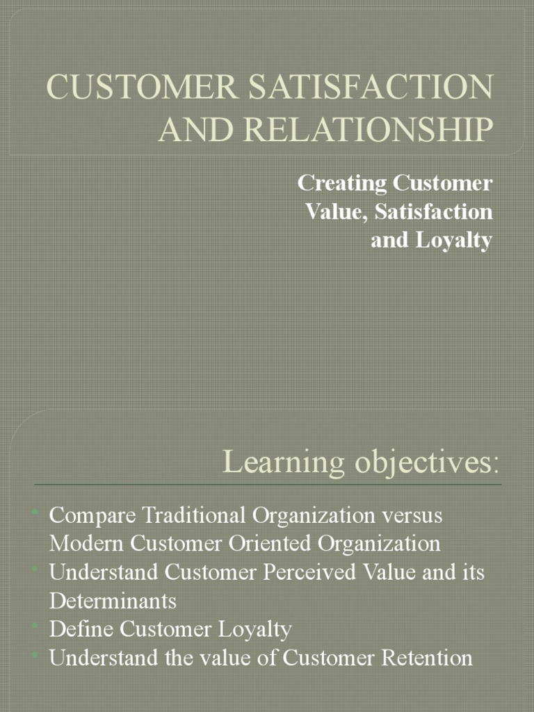 Customer Satisfaction and Relationship | PDF | Customer Satisfaction | Economies