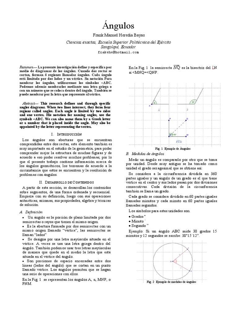 Angulos en Geometria Plana | PDF | Ángulo | Perpendicular