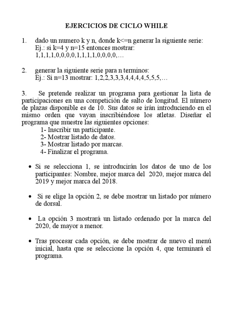 Ejercicio N 2 While-Java | PDF