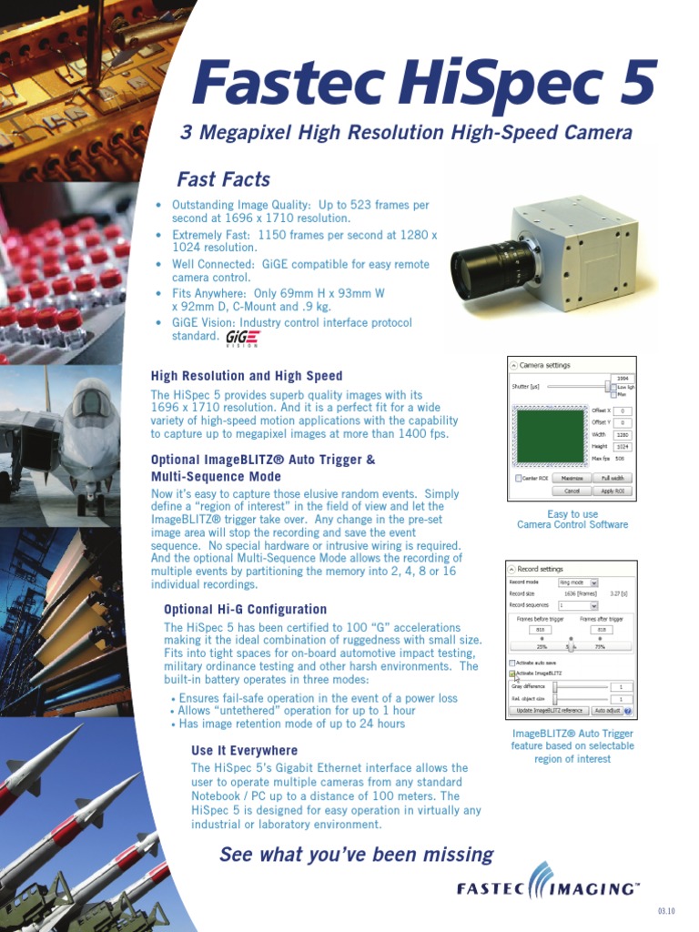 Fastec Hispec 5: Fast Facts 3 Megapixel High Resolution High-Speed ...