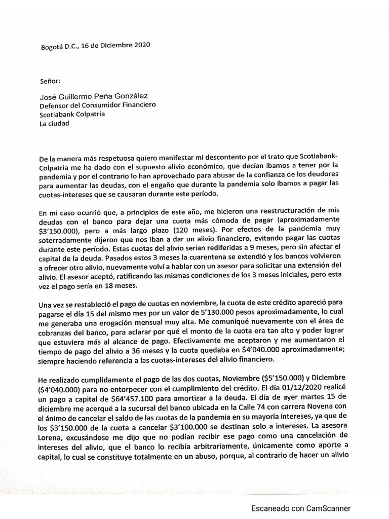 Carta Scotiabank | PDF