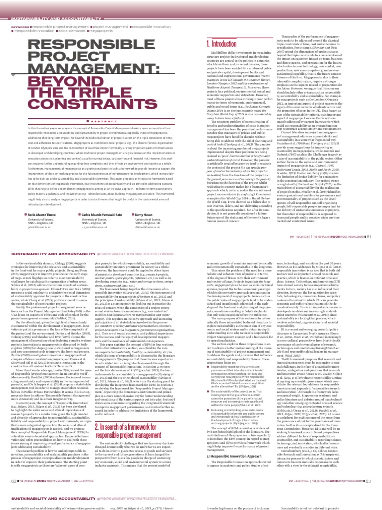 04.responsible Project Management - Beyond The Triple Constraints | PDF ...