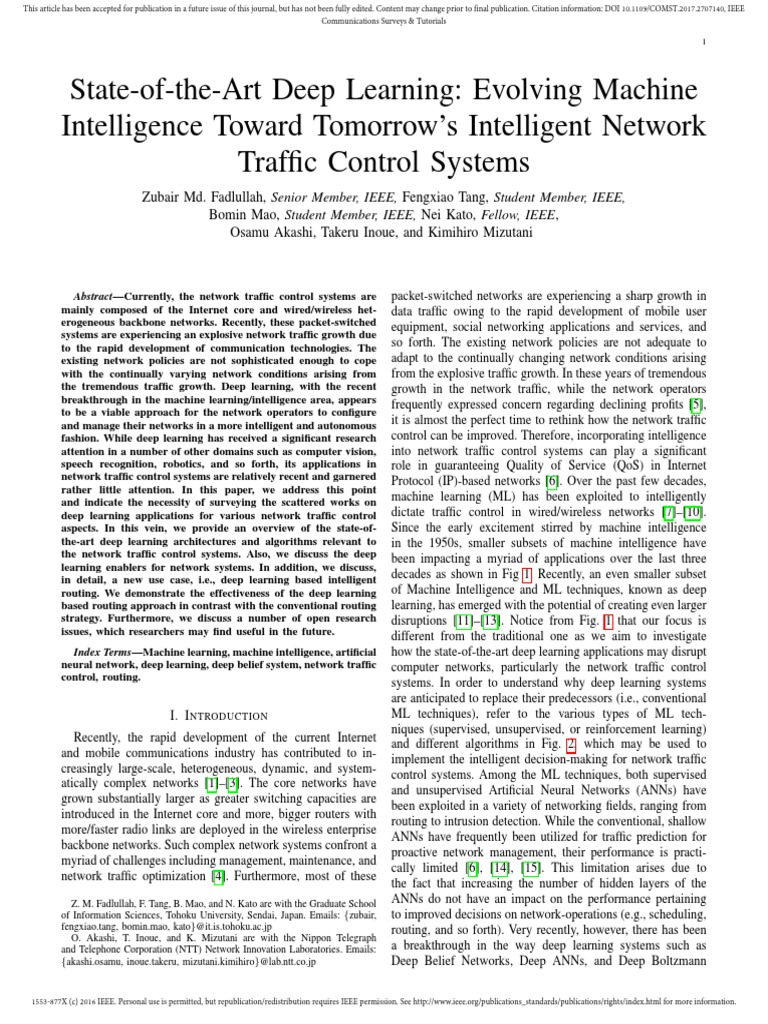 State-of-the-Art Deep Learning: Evolving Machine Intelligence Toward Tomorrow's Intelligent ...
