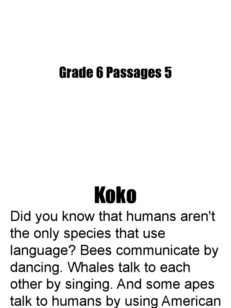 Koko the Gorilla's Sign Language Skills | PDF