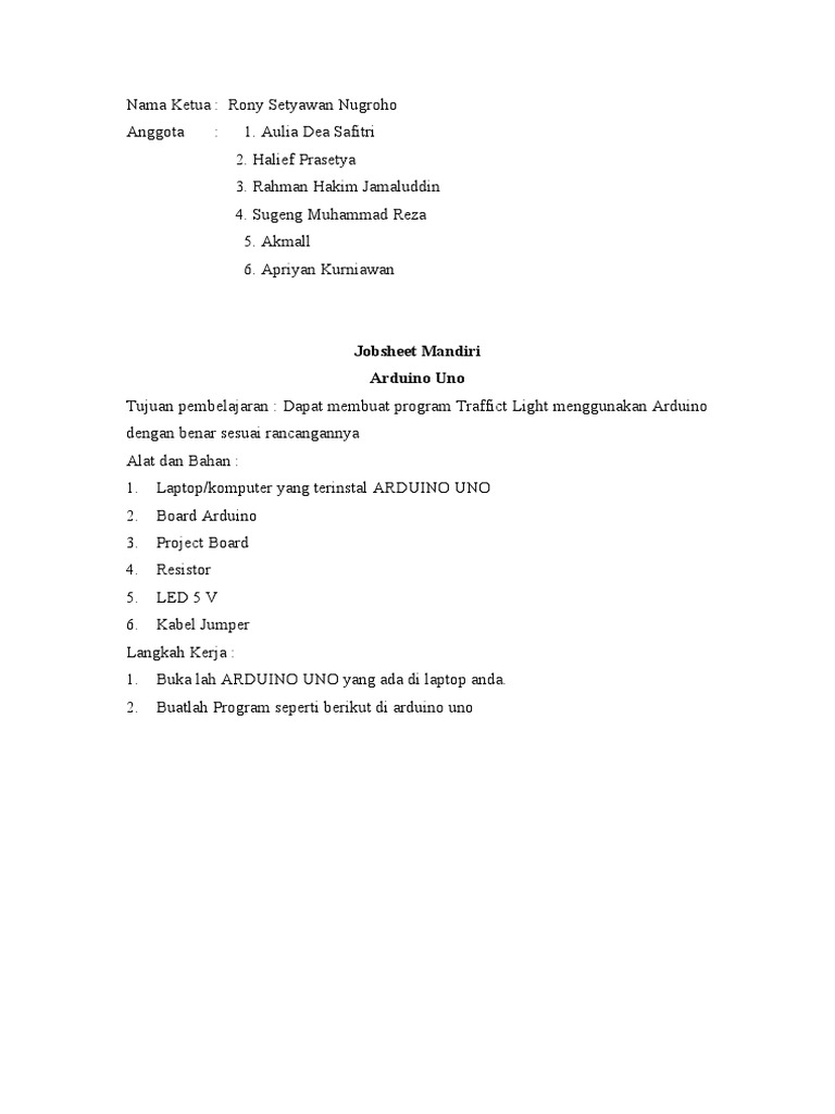 JOBSHEET 3 TKSM (Semes 2) | Download Free PDF | Arduino | Central Processing Unit