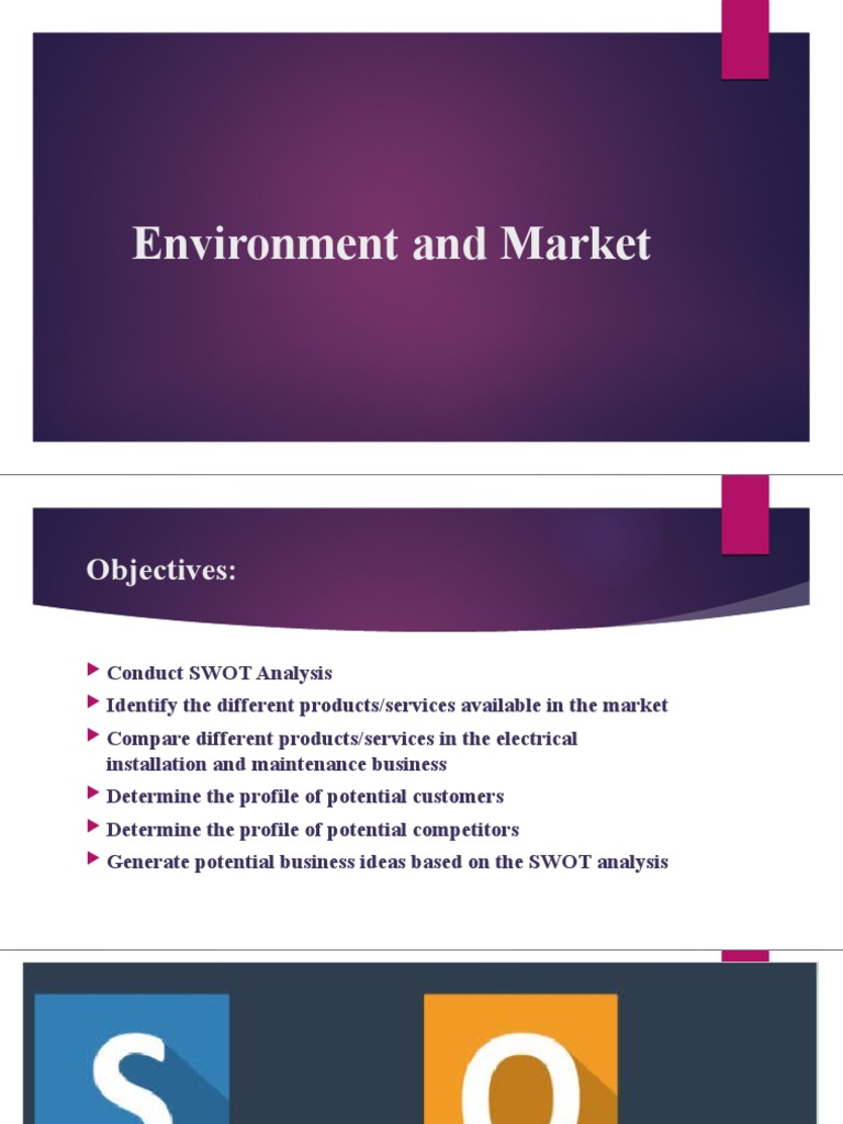 Lesson III Environment and Market in EIM | PDF | Retail | Swot Analysis