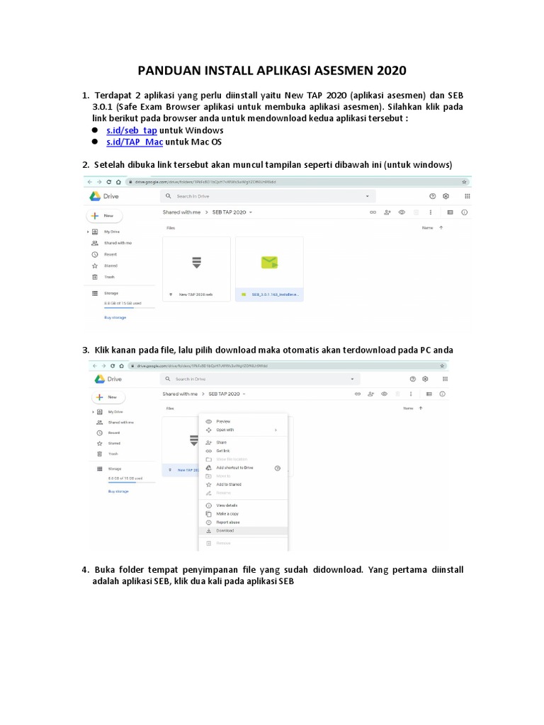 Panduan Install Aplikasi Seb | PDF