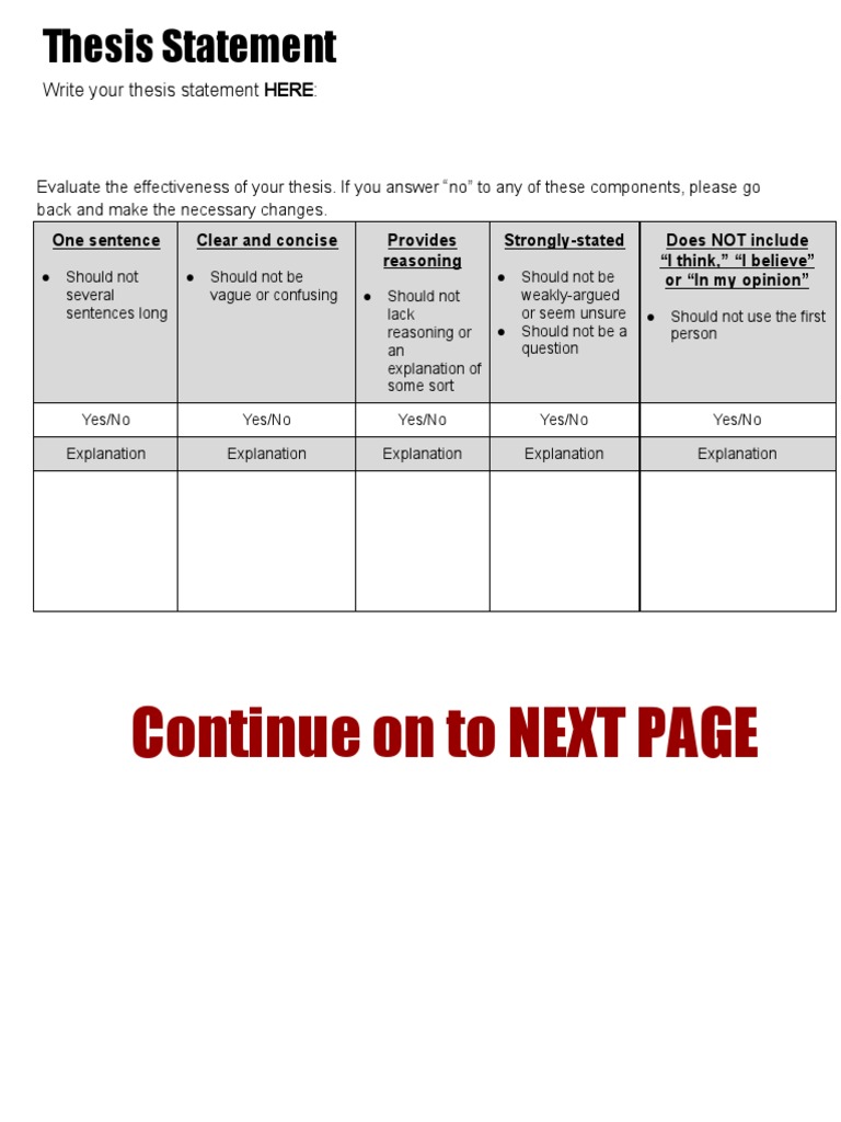 Thesis Statement Body Paragraph Outline | PDF | Paragraph | Writing