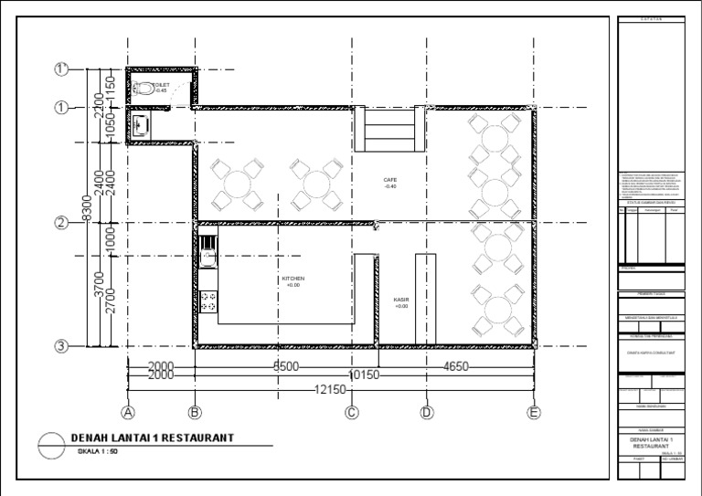 Denah Lantai 1 Restoran dan Cafe | PDF