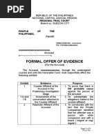 Sample Formal Offer of Evidence | PDF | Prosecutor | Common Law