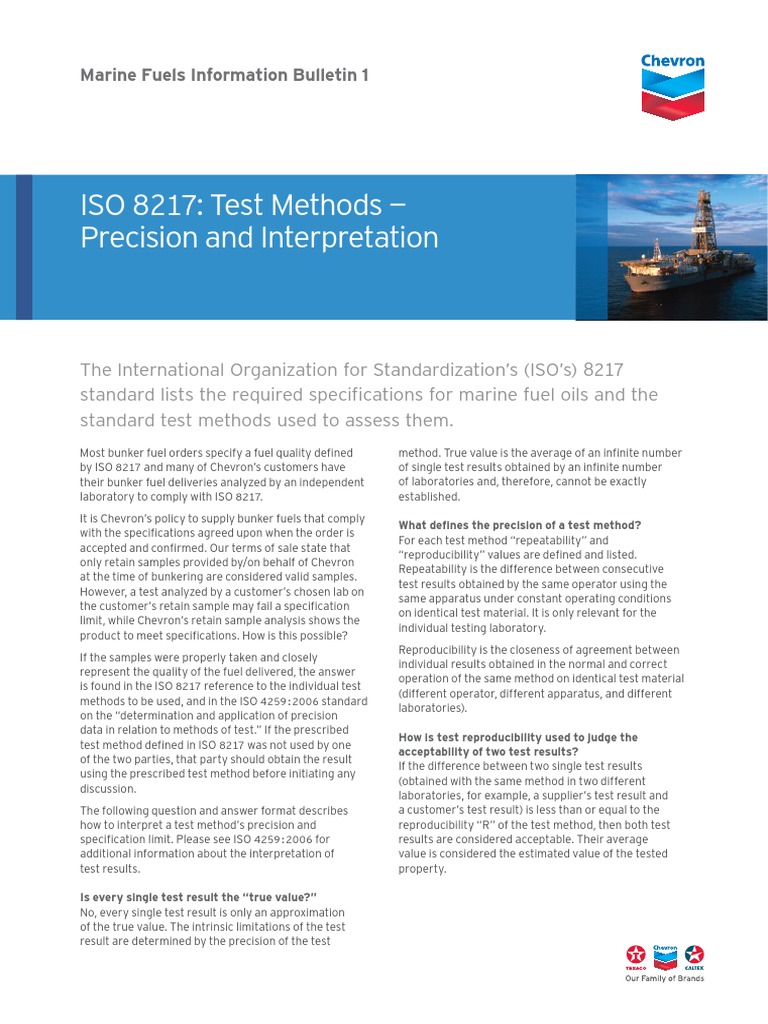 ISO 8217 - Test Methods Precision and Interpretation | PDF | Fuel Oil ...