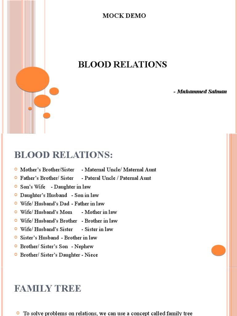 Blood Relations | PDF | Father | Family
