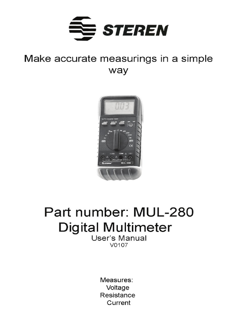 Digital Multimeter User Manual | PDF | Physical Quantities | Quantity