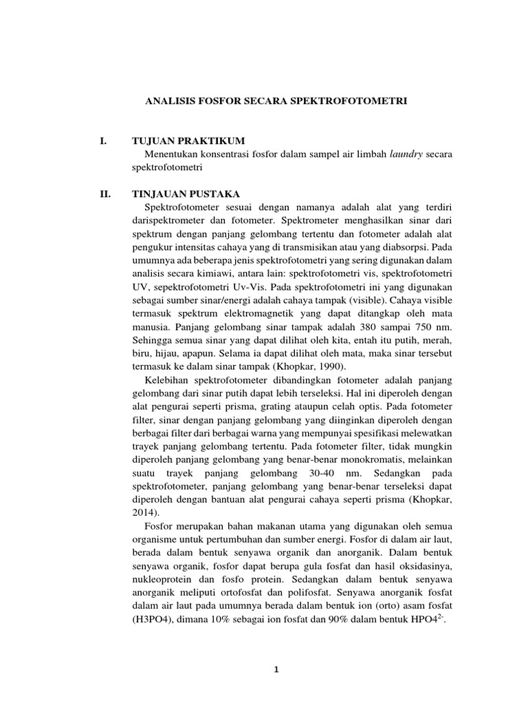 Metode Analisis Fosfor dengan UV-Vis | PDF