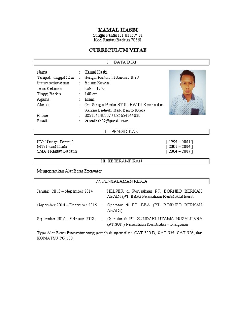 CV Kamal Hasbi | PDF