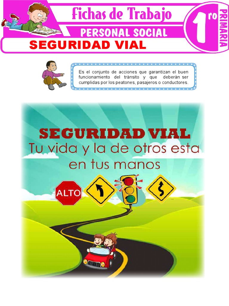 Seguridad Vial para Primer Grado de Primaria | PDF | Semáforo | Peatonal