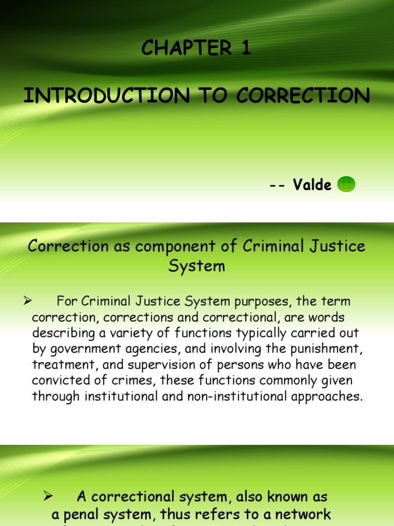 Correction Chapter 1 | PDF | Corrections | Detention (Imprisonment)