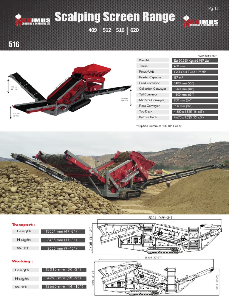 Scalping Screen Specifications and Dimensions | PDF | Computers
