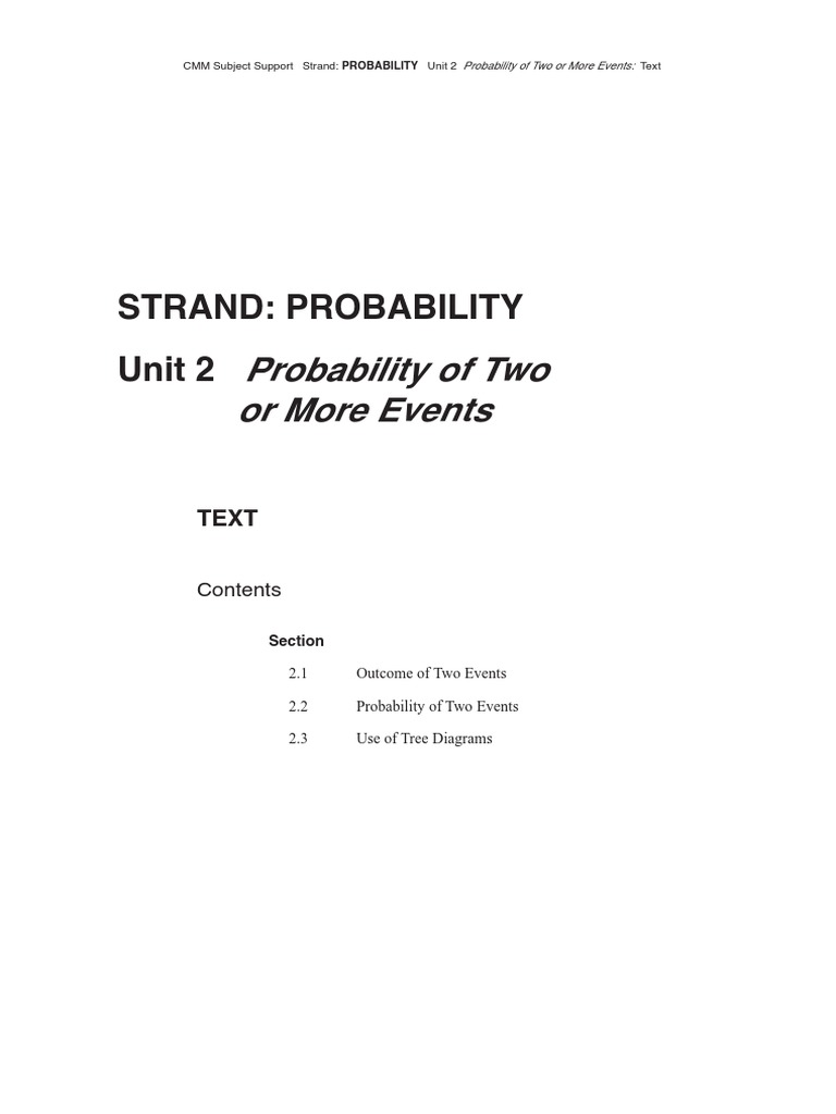 Probability of Two or More Events | PDF | Dice | Probability