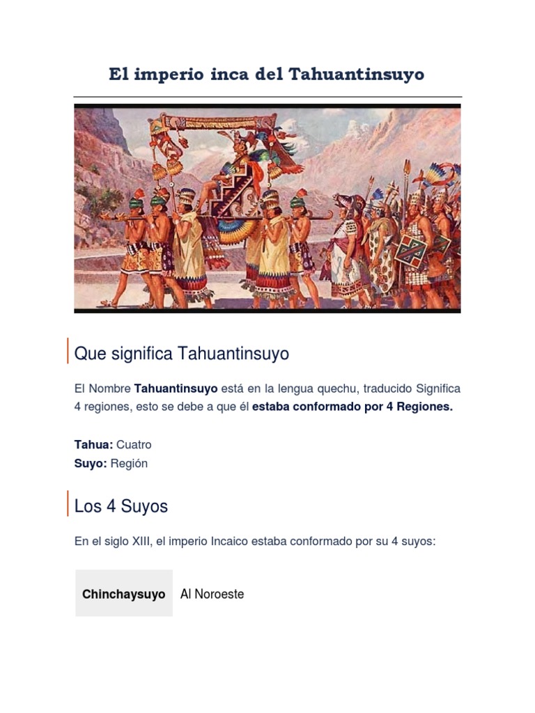 El Imperio de los Cuatro Suyos: La Organización Territorial del ...