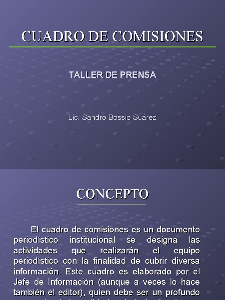 Cuadro de Comisiones | Descargar gratis PDF | Periódico Y Revista ...