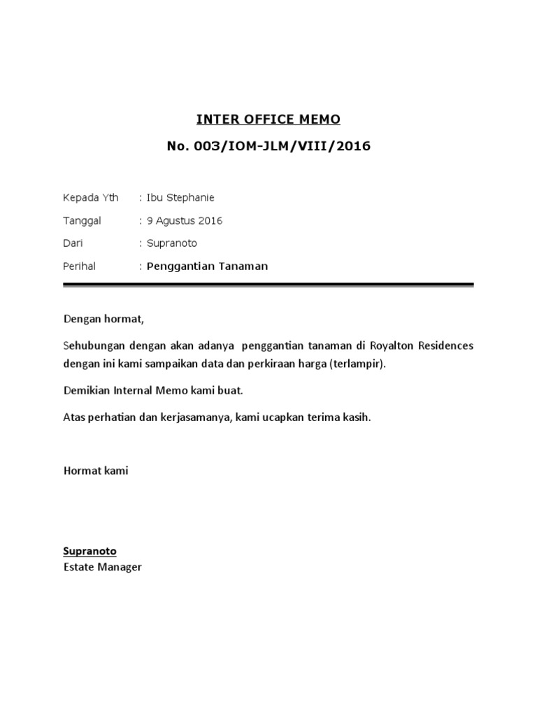 Inter Office Memo 003 | PDF