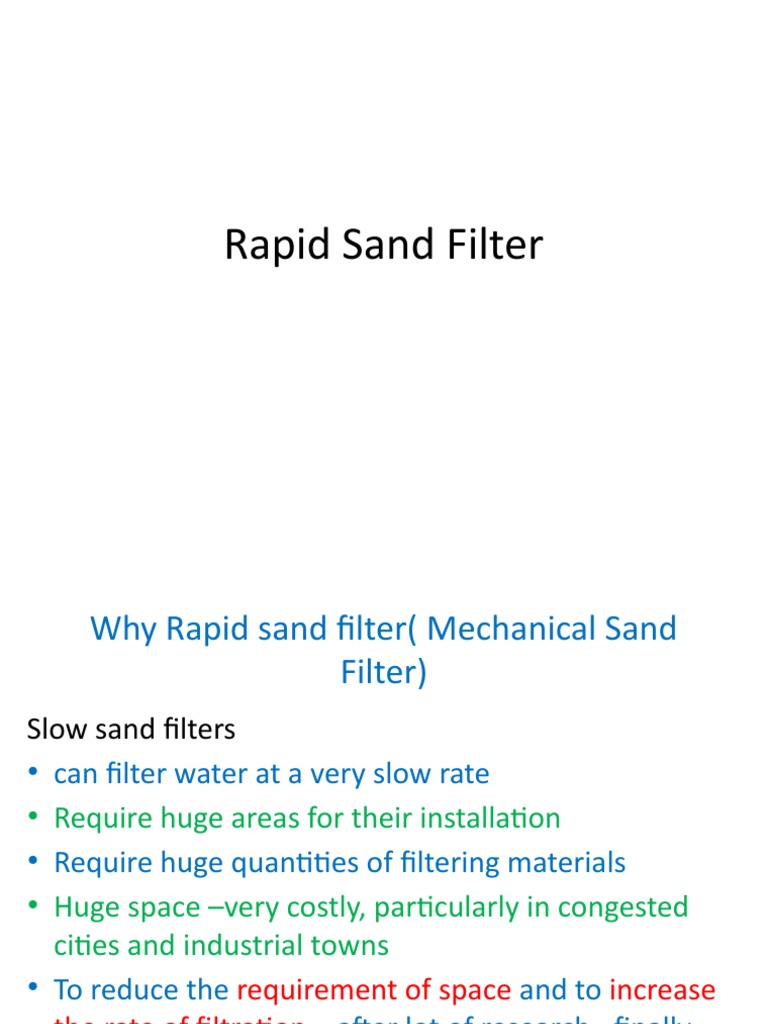 Rapid Sand Filters Explained | PDF | Filtration | Chemical Engineering