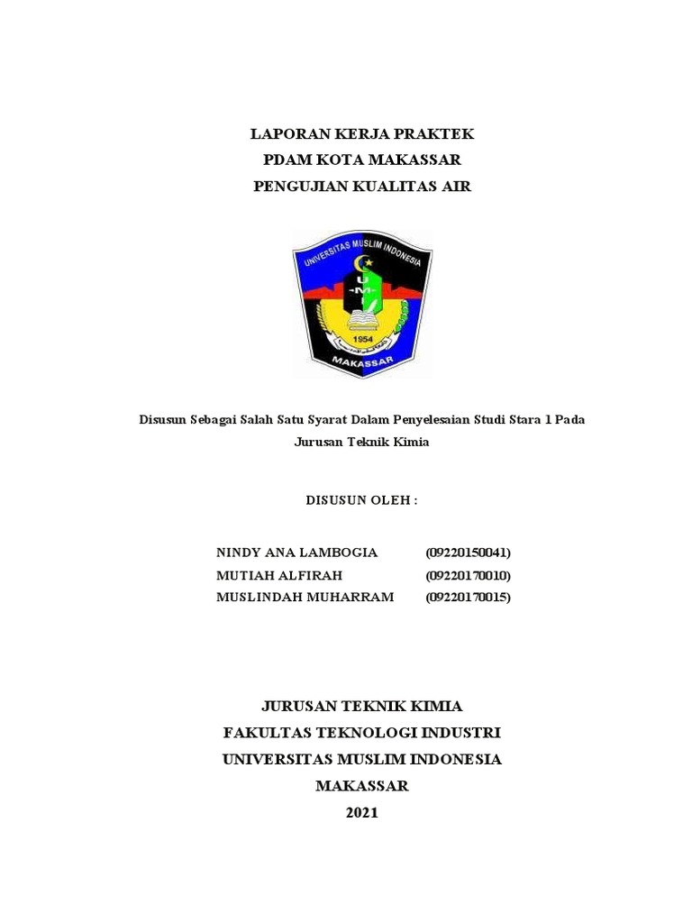 Laporan Kerja Praktek Pdam | PDF