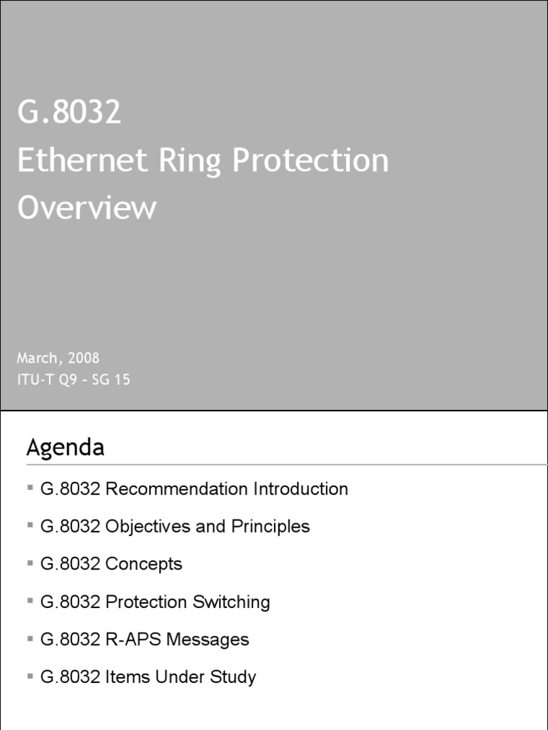 MH G8032 Overview | PDF | Computer Engineering | Physical Layer Protocols