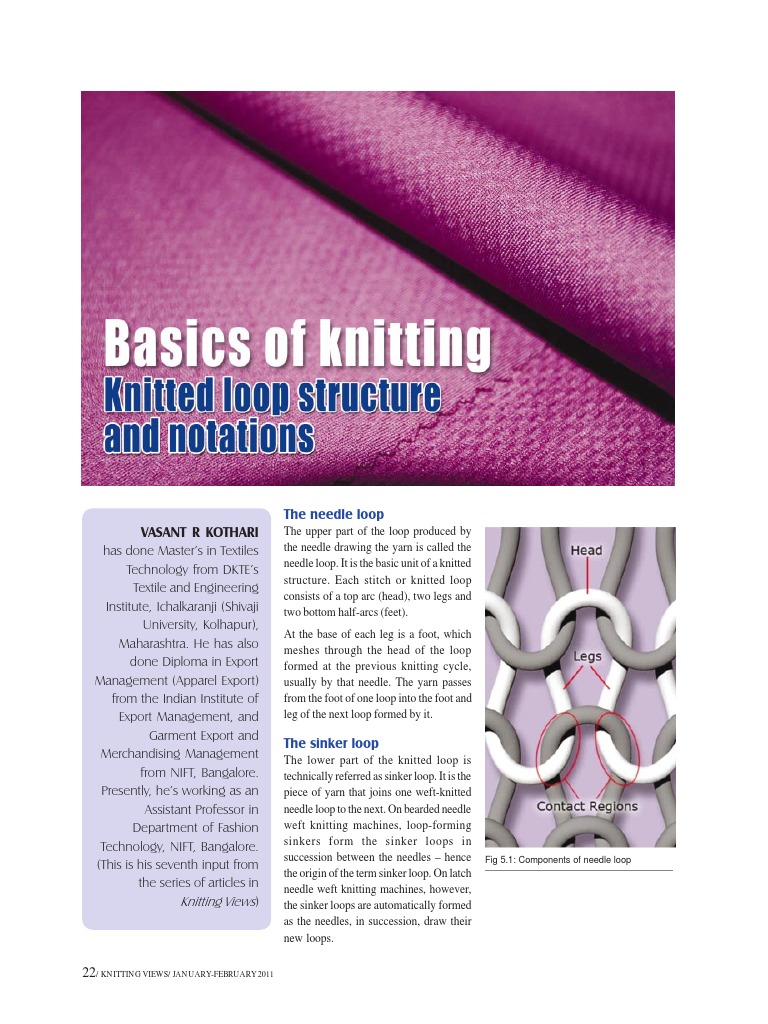 Knitted Loop Structure and Notations | PDF | Knitting | Textiles