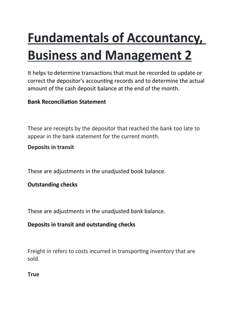 Bank Reconciliation and Accounting Basics | PDF | Debits And Credits ...