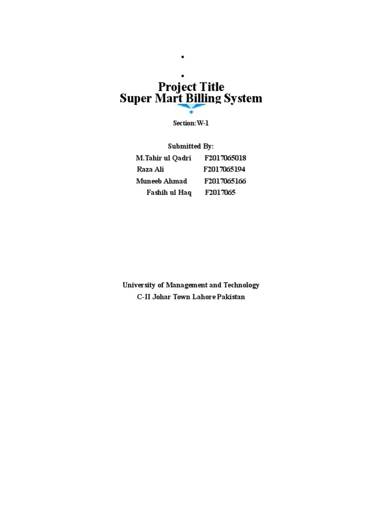 Super Mart Billing System Overview | PDF | Use Case | Personal ...
