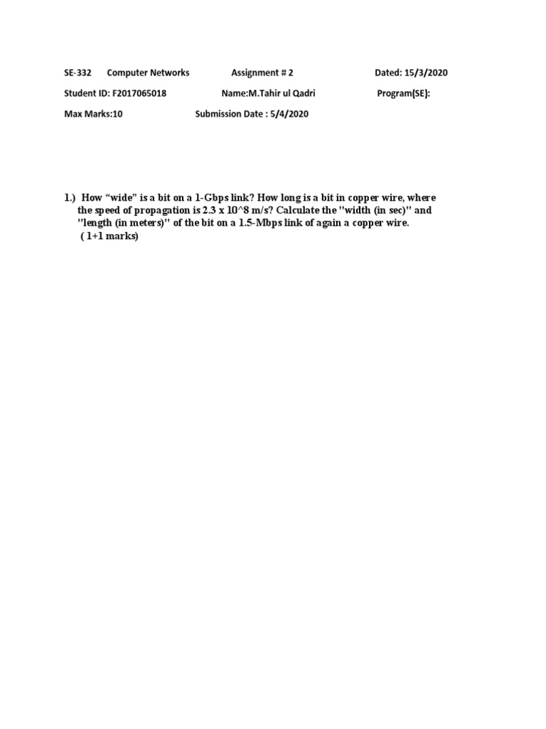 Computer Networks Assignment | PDF | Technology & Engineering
