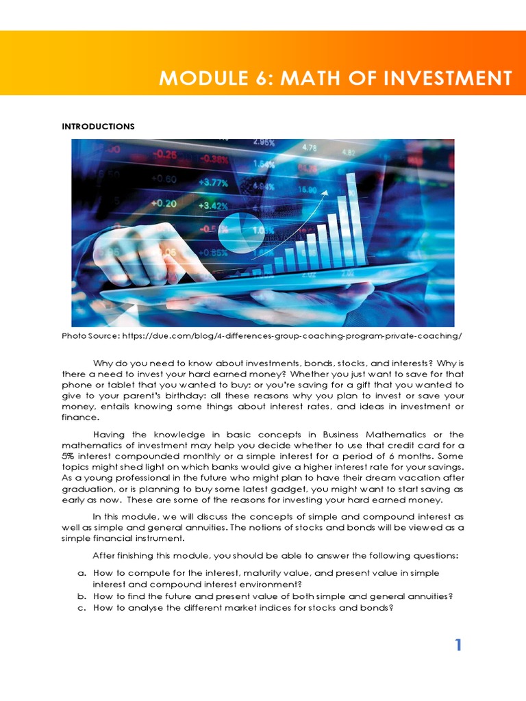 General Mathematics - Module 6 - Math of Investment | PDF | Present ...
