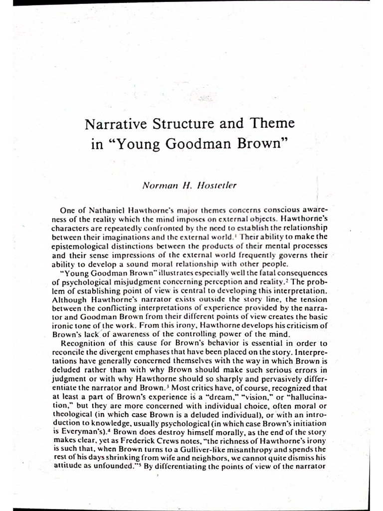 Narrative Structure and Theme in Young Goodman Brown | PDF
