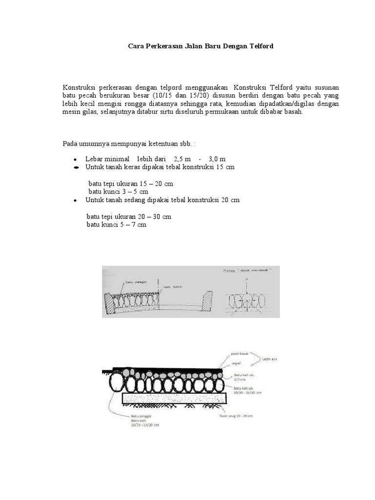 Metode Pelaksanaan Jalan Telford | PDF