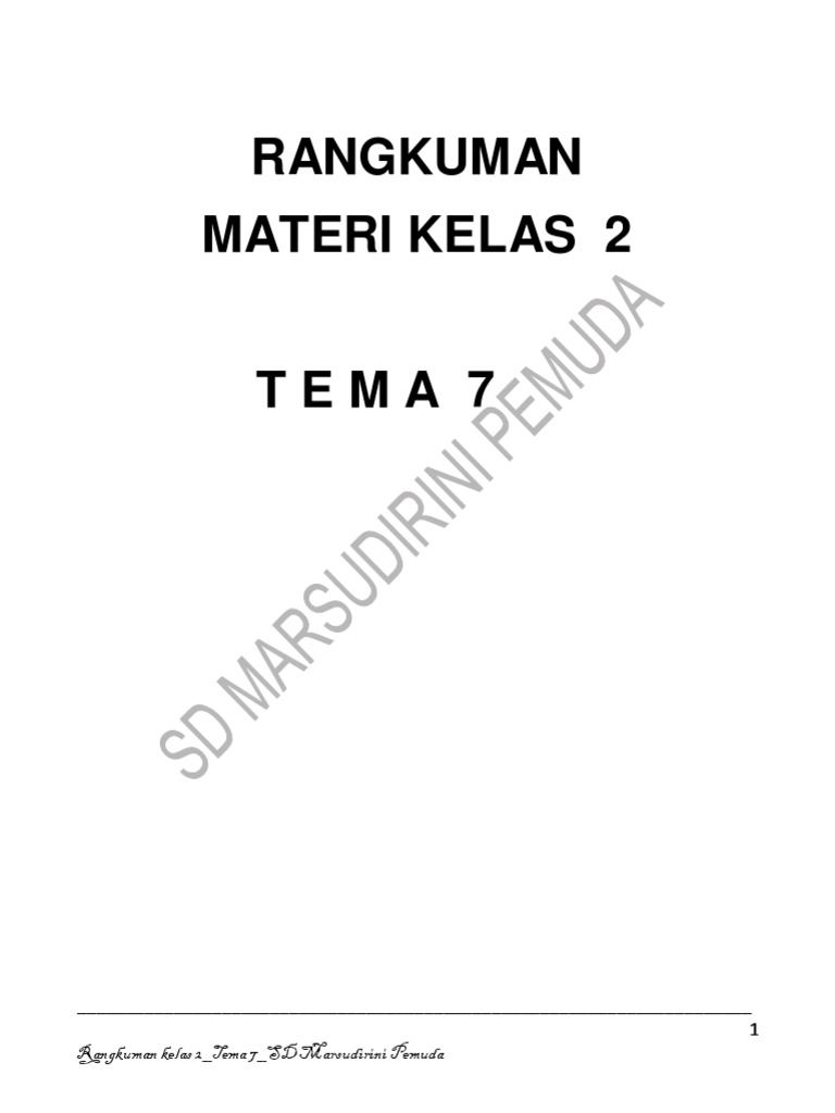 Rangkuman Tema 7 FIX | PDF | Karier & Perkembangan | Kesehatan Holistik