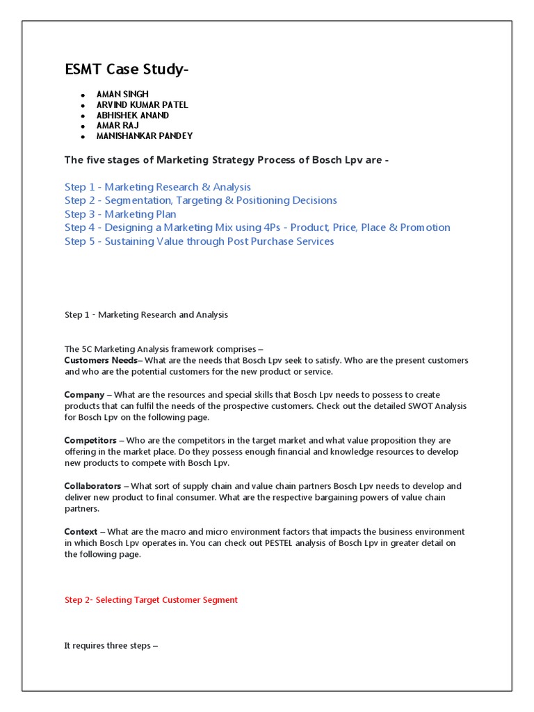 ESMT Case Study | PDF | Market Segmentation | Marketing