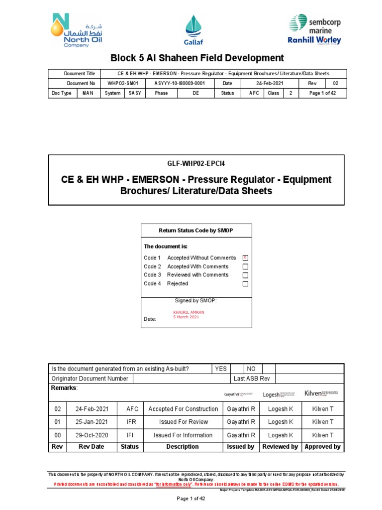 Block 5 Al Shaheen Field Development: GLF-WHP02-EPCI4 | PDF | Gases ...